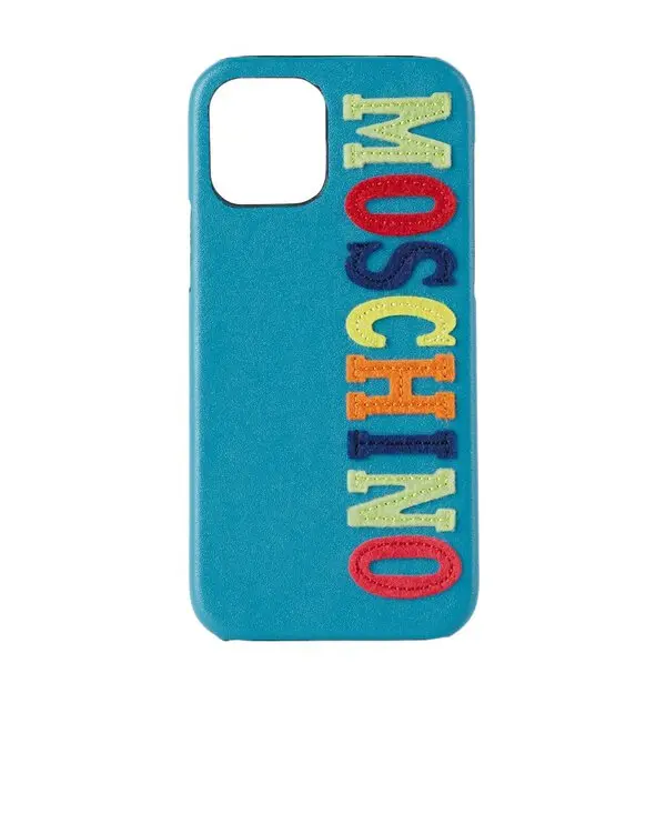 Moschino Logo Iphone 12 Pro Mobile Phone Case - Blue