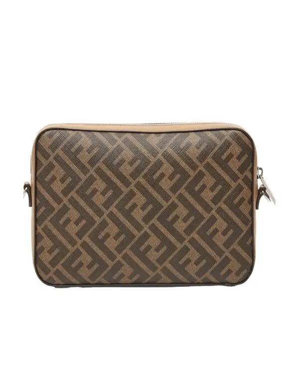 Fendi Monogram Paneled Messenger Bag - Nude