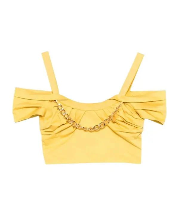 Elisabetta Franchi Chain Detail Top - Yellow