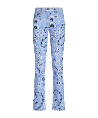 Etro Bandana-printed Mid-rise Skinny Jeans - Blue