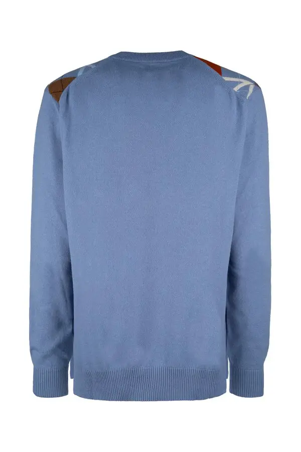 Dior V-neck Cashmere Sweater With Cd Diamond Argyle Pattern