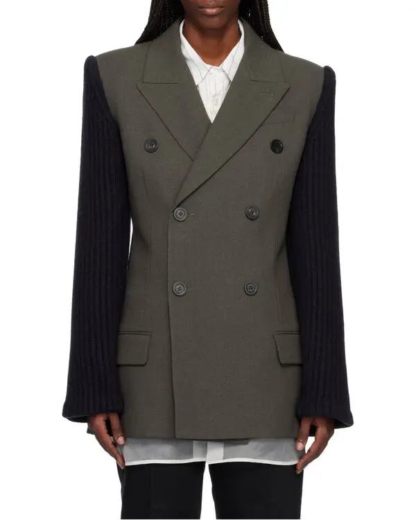 JEAN PAUL GAULTIER Bi-material Suit Jacket - Black