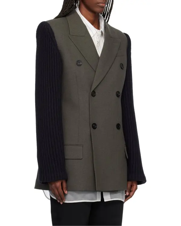 JEAN PAUL GAULTIER Bi-material Suit Jacket - Black