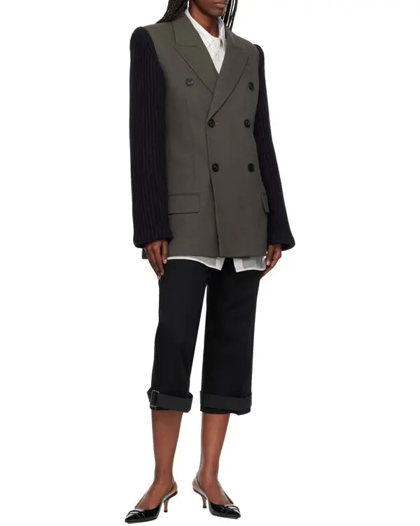 JEAN PAUL GAULTIER Bi-material Suit Jacket - Black