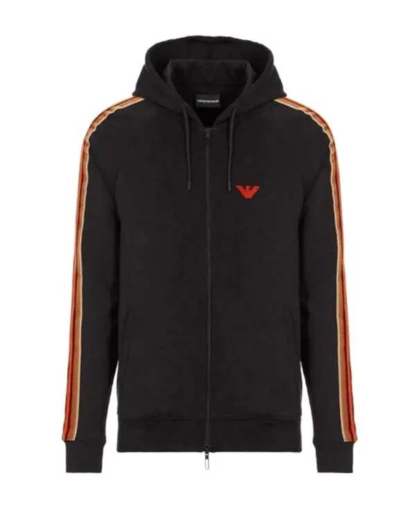 Emporio Armani Logo And Striped Casual Jacket