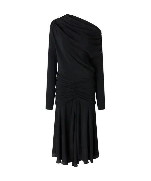 Pinko Annecy One-shoulder Midi Dress - Black
