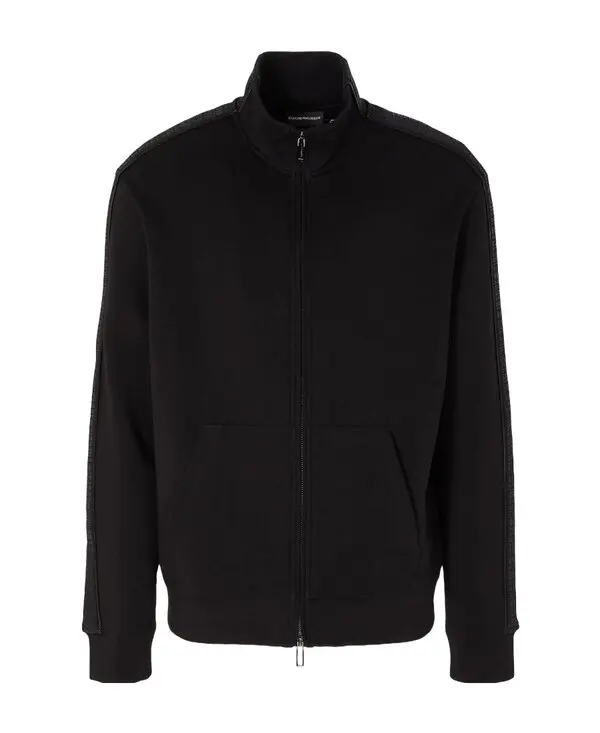 Emporio Armani Logo-print Zip-fastening Sweatshirt - Black