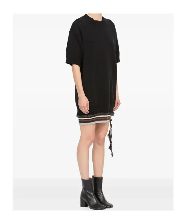 MAISON MARGIELA Distressed Knit Mini Dress
