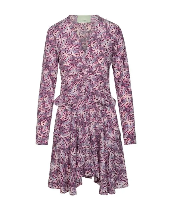 Isabel Marant Étoile Floral Printed V-neck Long-sleeved Dress - Pink