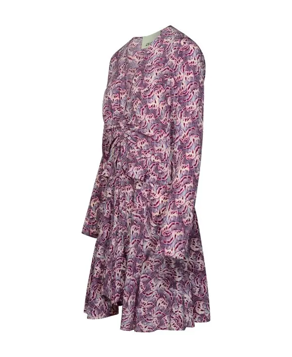 Isabel Marant Étoile Floral Printed V-neck Long-sleeved Dress - Pink