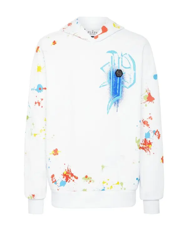 Philipp Plein Skull Graphic Hoodie - White