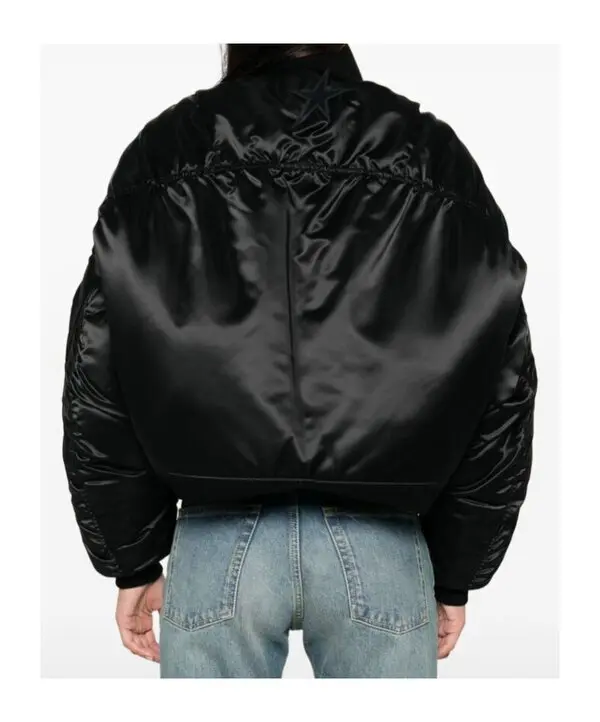MUGLER Long-sleeved Zip-up Bomber Jacket - Black
