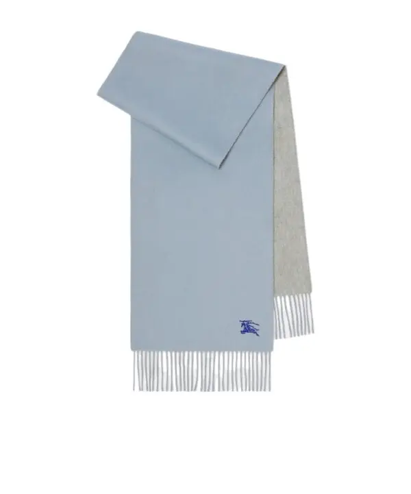 Burberry Reversible Knight Embroidered Scarf - Light Grey