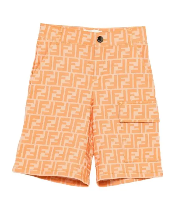 Fendi Logo-pattern Cargo Shorts - Orange