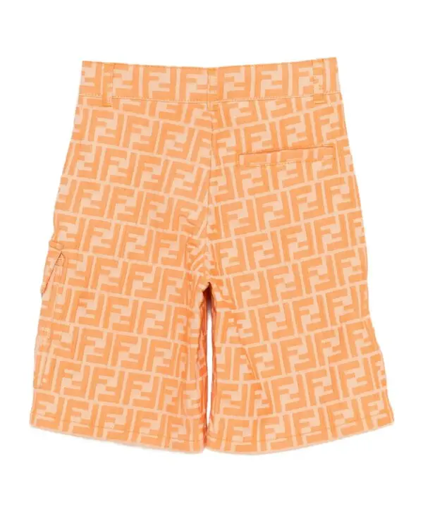 Fendi Logo Pattern Cargo Shorts - Orange
