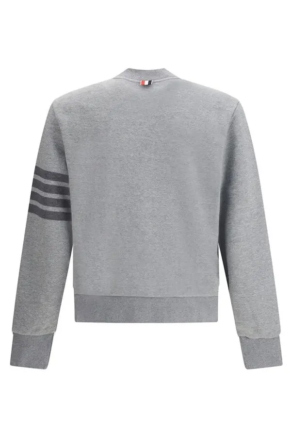 Thom Browne Long Sleeve Zip-up Jacket With Elasticated Cuffs And Hem - Medium Gray