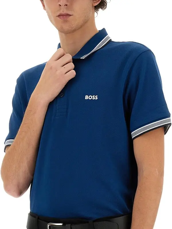 Hugo Boss Logo-embroidered Piqué Polo Shirt