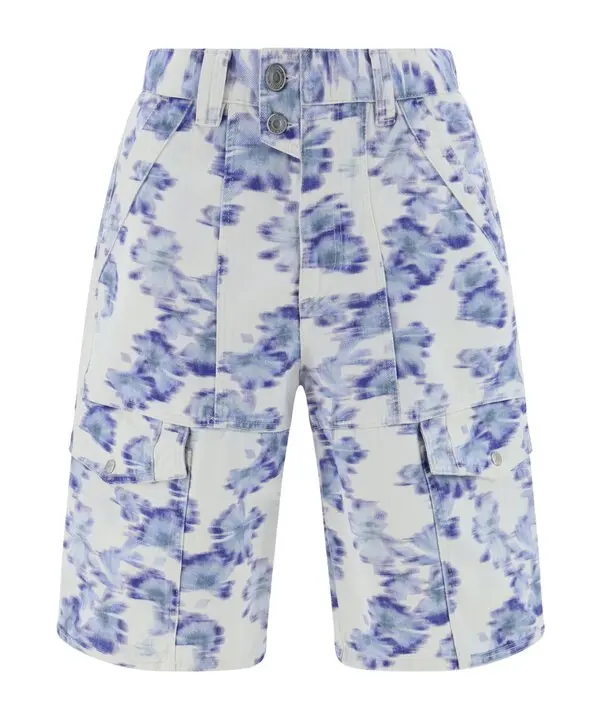Isabel Marant Étoile Jemuel" Floral Printed Belted Shorts - White