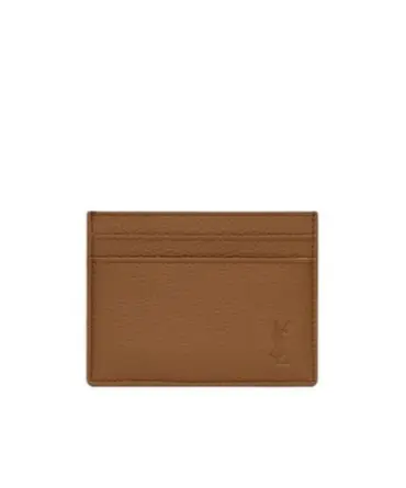 Saint Laurent Cassandre Shadow Card Case - Brown