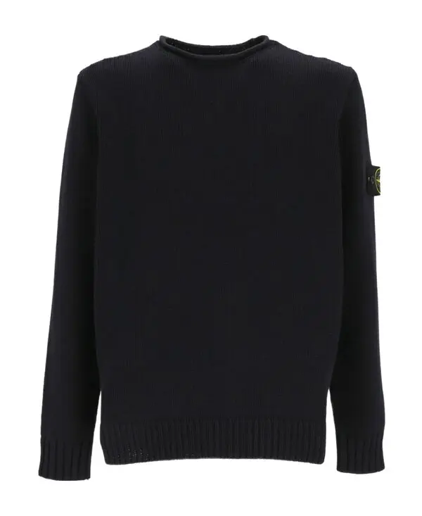 Stone Island Compass Motif Crew Neck Sweatshirt - Blue