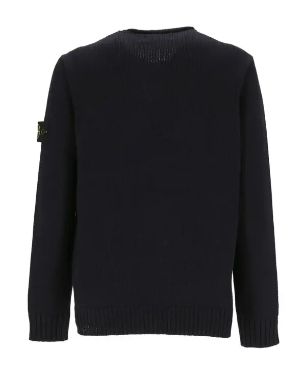 Stone Island Compass Motif Crew Neck Sweatshirt - Blue