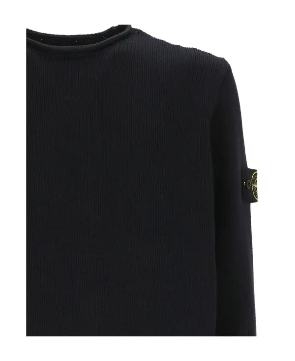 Stone Island Compass Motif Crew Neck Sweatshirt - Blue