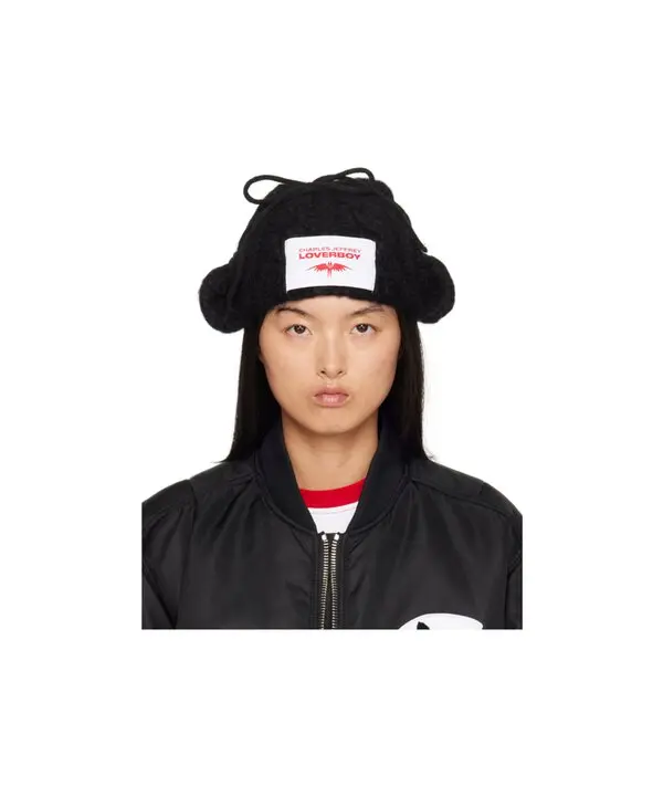 CHARLES JEFFRREY LOVERBOY Chunky Aviator Beanie - Black