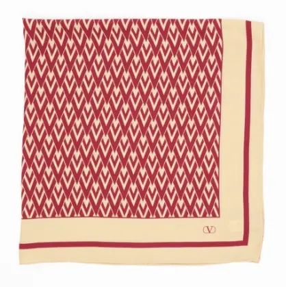 Valentino Garavani Geometric-pattern Silk Scarf - Red