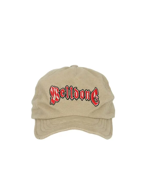 We11Done Logo Embroidered Baseball Cap - Beige