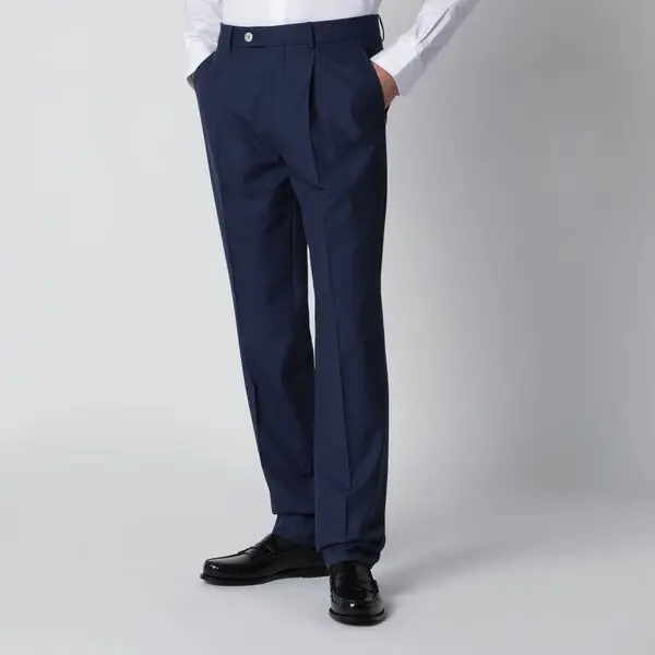 Brunello Cucinelli Single-breasted Suit And Trousers Set - Blue