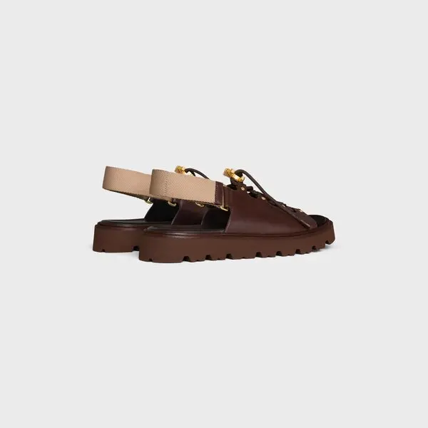 Celine Billie Chunky Sandals In Calfskin And Textile