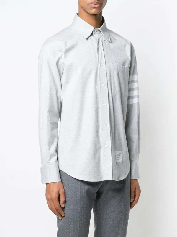 Thom Browne Logo 4-striped Flannel Shirt