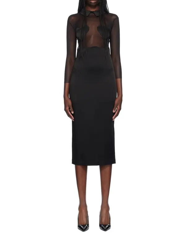Blumarine Heart-patch Satin Midi Dress
