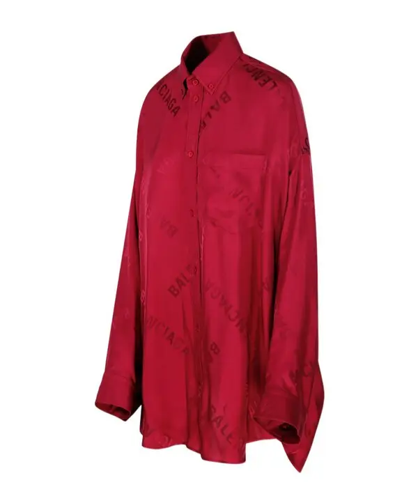 Balenciaga Long-sleeve Logo Print Shirt