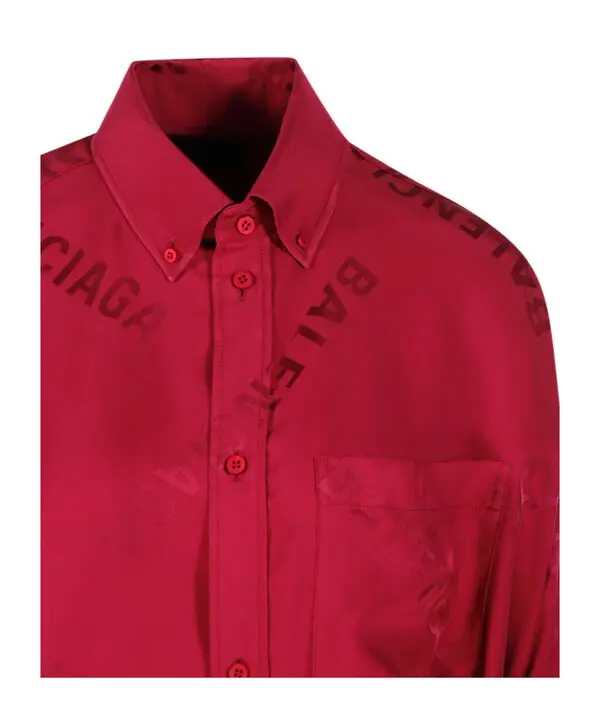 Balenciaga Long-sleeve Logo Print Shirt