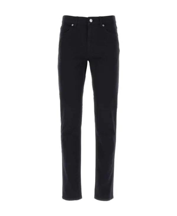 Zegna Slim-cut Jeans With Logo Patch - Black
