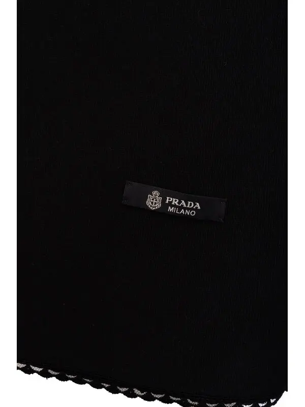 Prada Scuba Mini Dress With Lace Collar