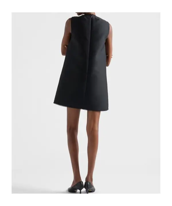 Prada Scuba Mini Dress With Lace Collar