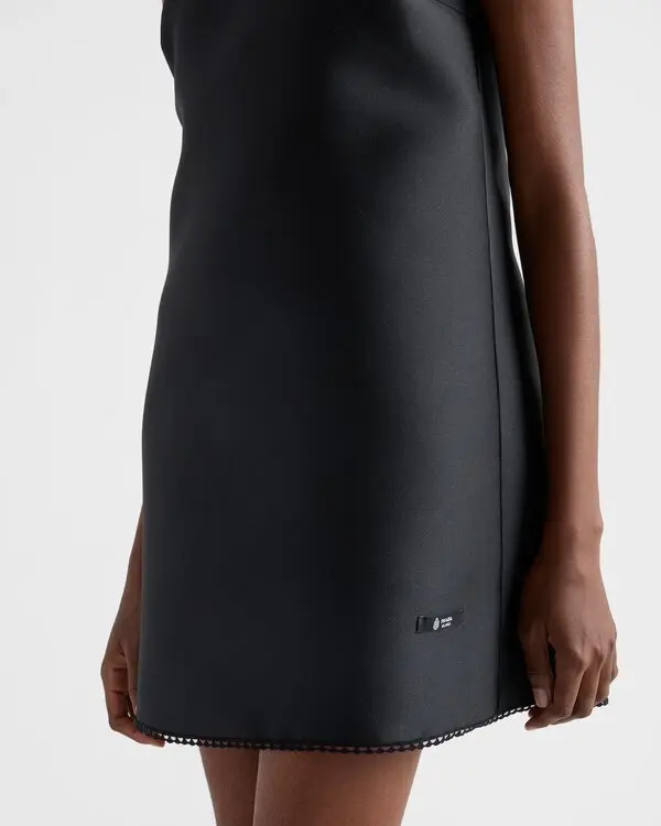 Prada Scuba Mini Dress With Lace Collar