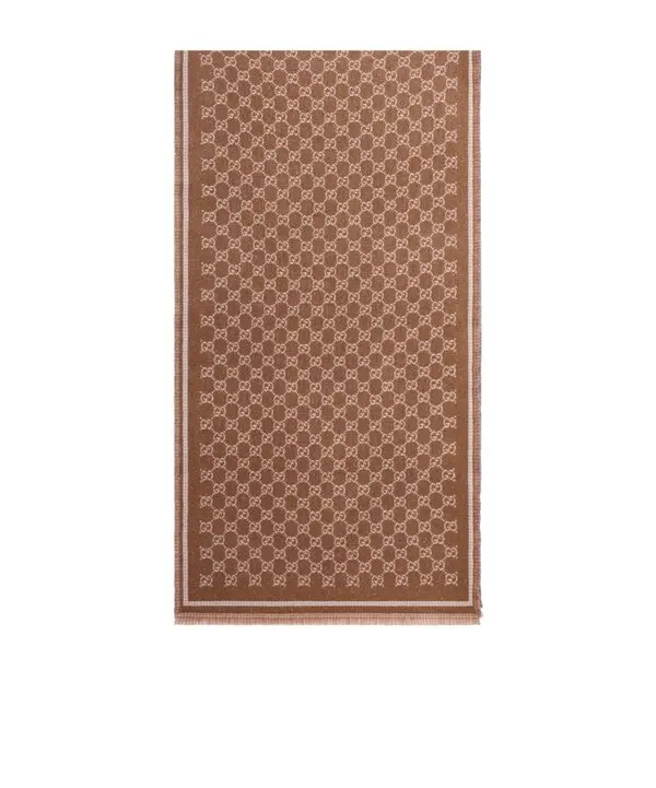 Gucci Gg Jacquard Fringed Scarf