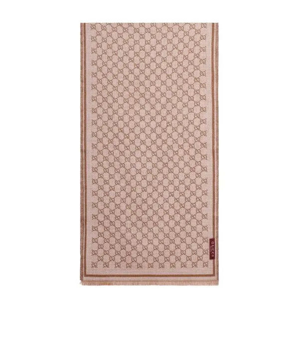 Gucci Gg Jacquard Fringed Scarf