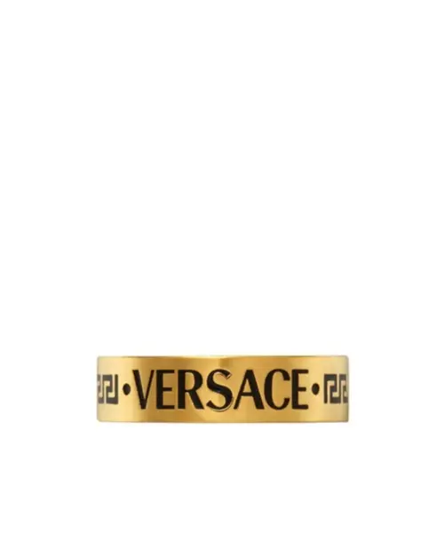 Versace Logo Engraved Band Ring - Multicolor