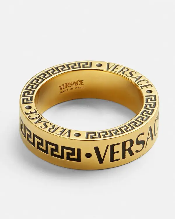 Versace Logo Engraved Band Ring