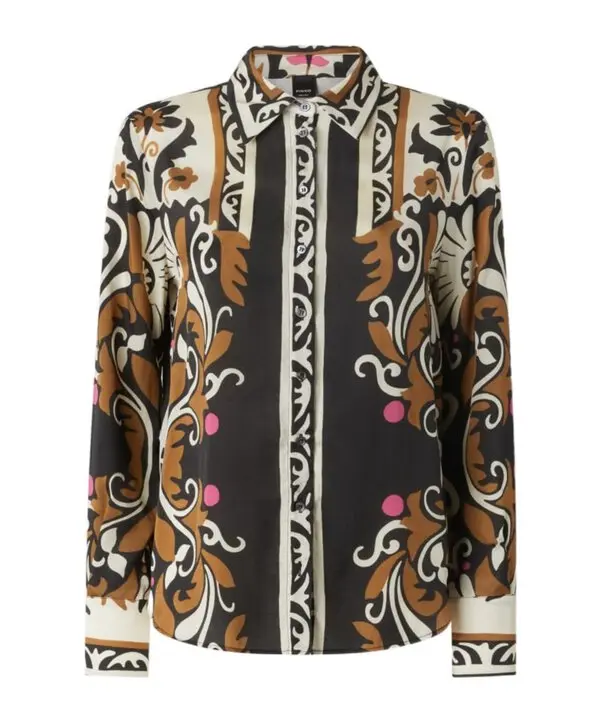 Pinko Floral Printed Long Sleeve Shirt - Multicolor