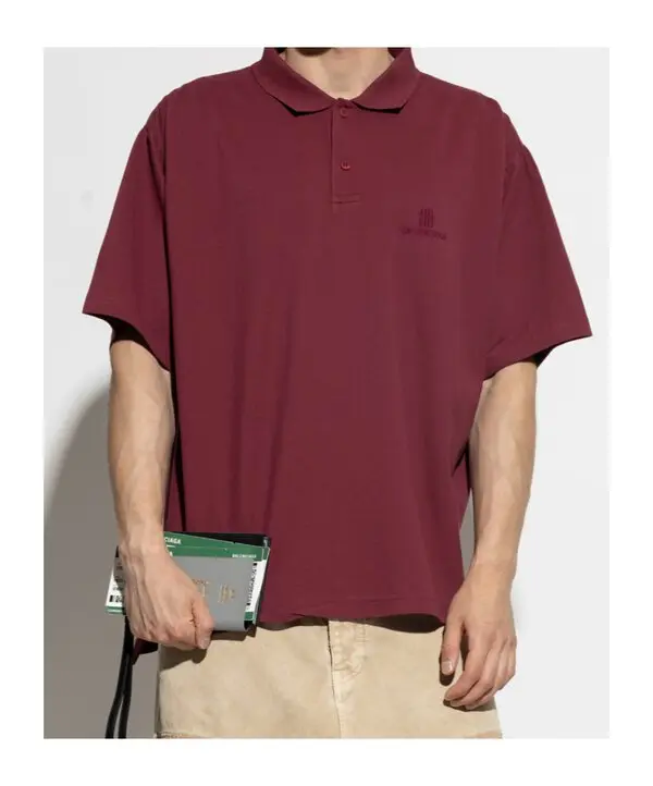 Balenciaga Logo Embroidered Polo Shirt