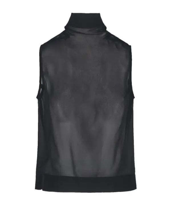 Rick Owens High Neck Sleeveless Top - Black