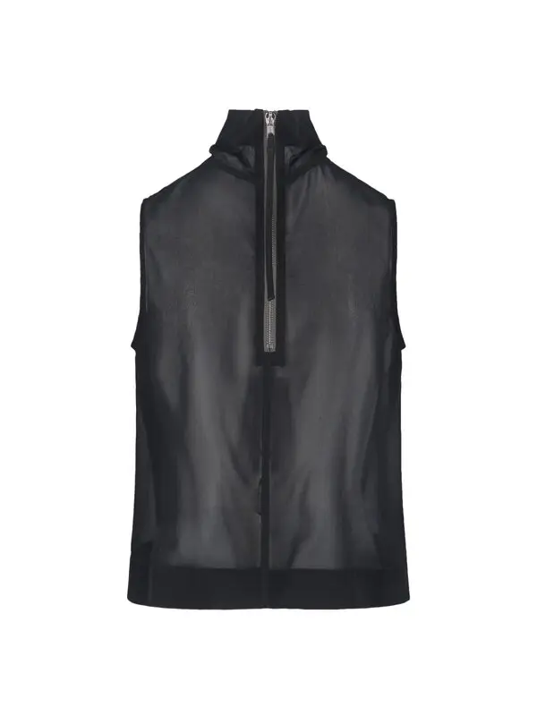 Rick Owens High Neck Sleeveless Top - Black