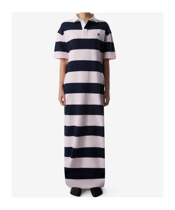 Coperni Striped Long Polo Dress - Black
