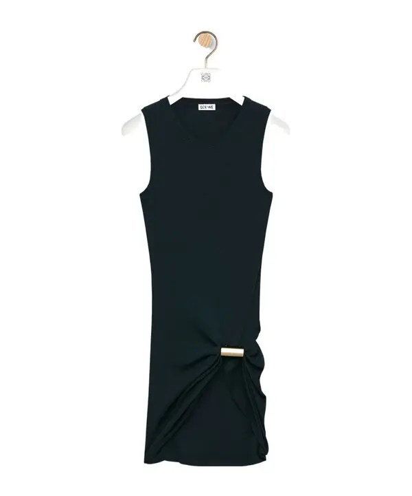 Loewe Asymmetric Draped Tank Top - Black