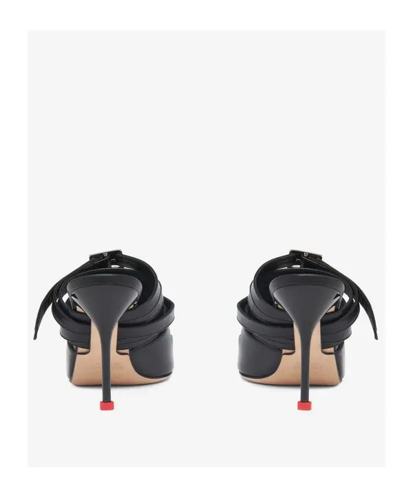 Alexander McQueen Strappy Pointed-toe Mules With Silver Buckles